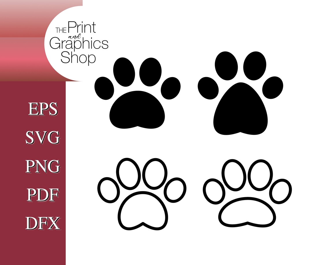 Paw Print SVG, Dog Paw Print Clipart, Paw Print Cut File, Dog Paw Print ...
