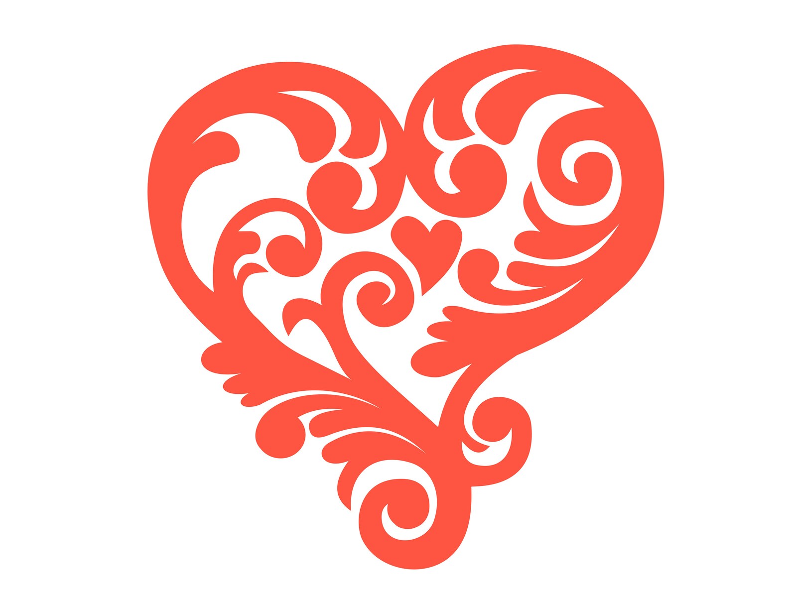 Flourish Heart EPS Clipart Heart Svg Vector Digital | Etsy