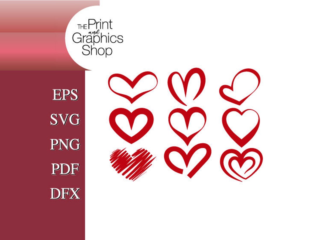 Valentine Hearts Svg Eps Clipart Hearts Svg Vector Digital