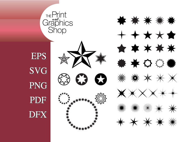 Stars SVG, Stars Clipart, PNG, DFX, Eps, Pdf, Cut File, Cricut Cut File ...