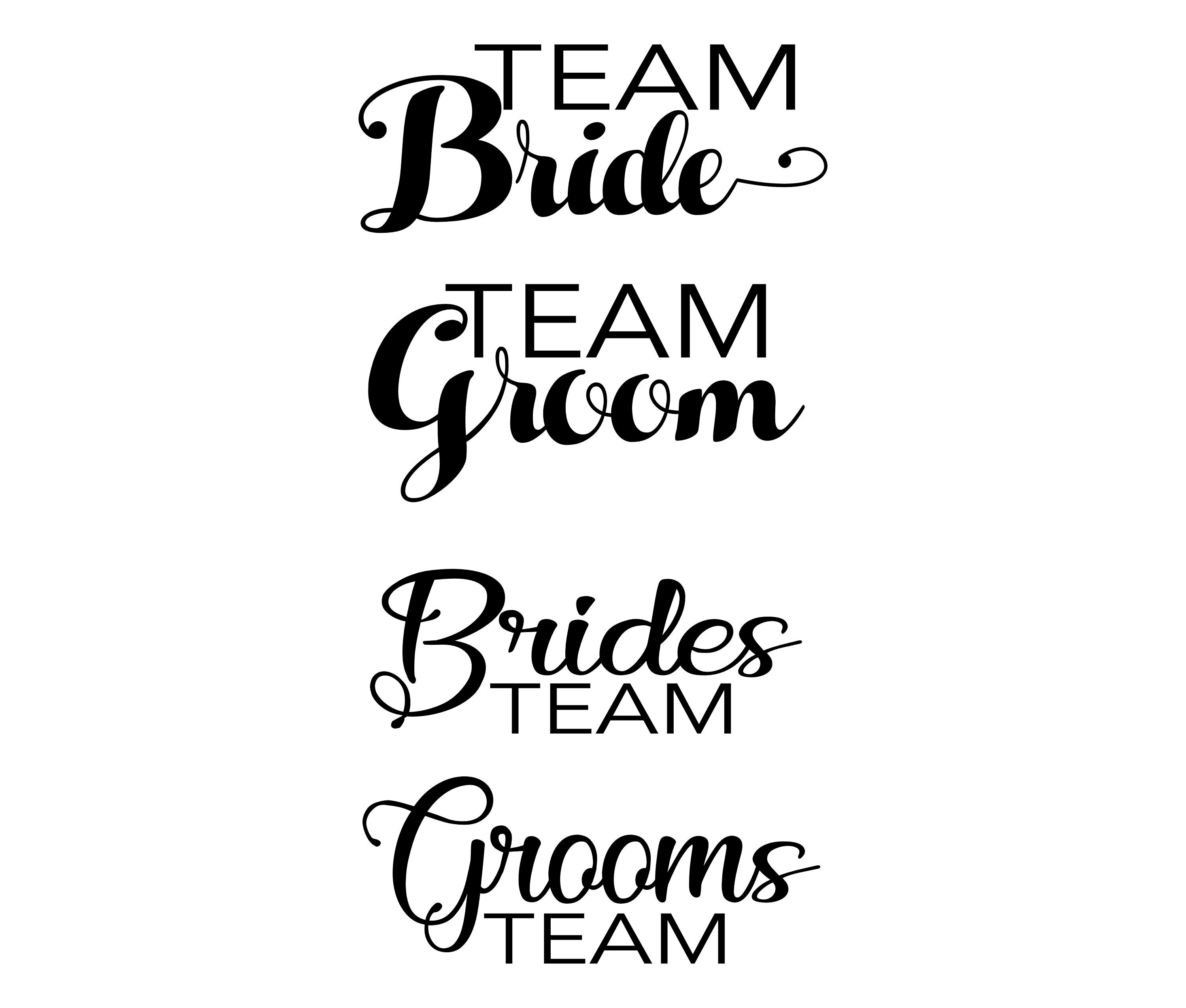 Bride Team Groom Team SVG Wedding SVG EPS Clipart | Etsy