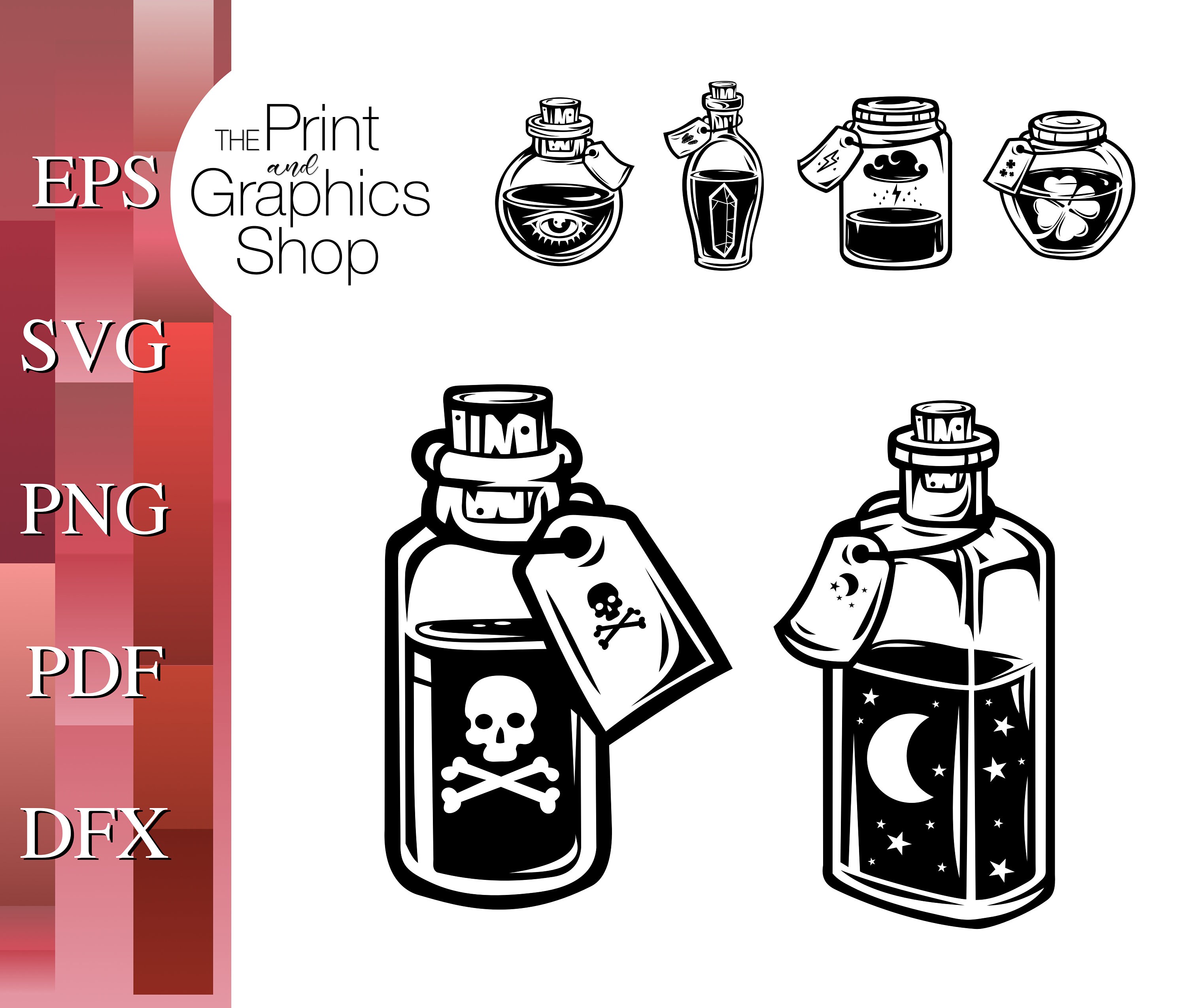 Magic Potions Wiccan SVG Celestial SVG Wiccan Clipart - Etsy