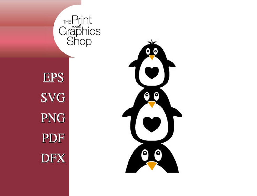 Penguins, SVG, EPS, Clipart, Vector, SVG Cricut, Digital Download ...