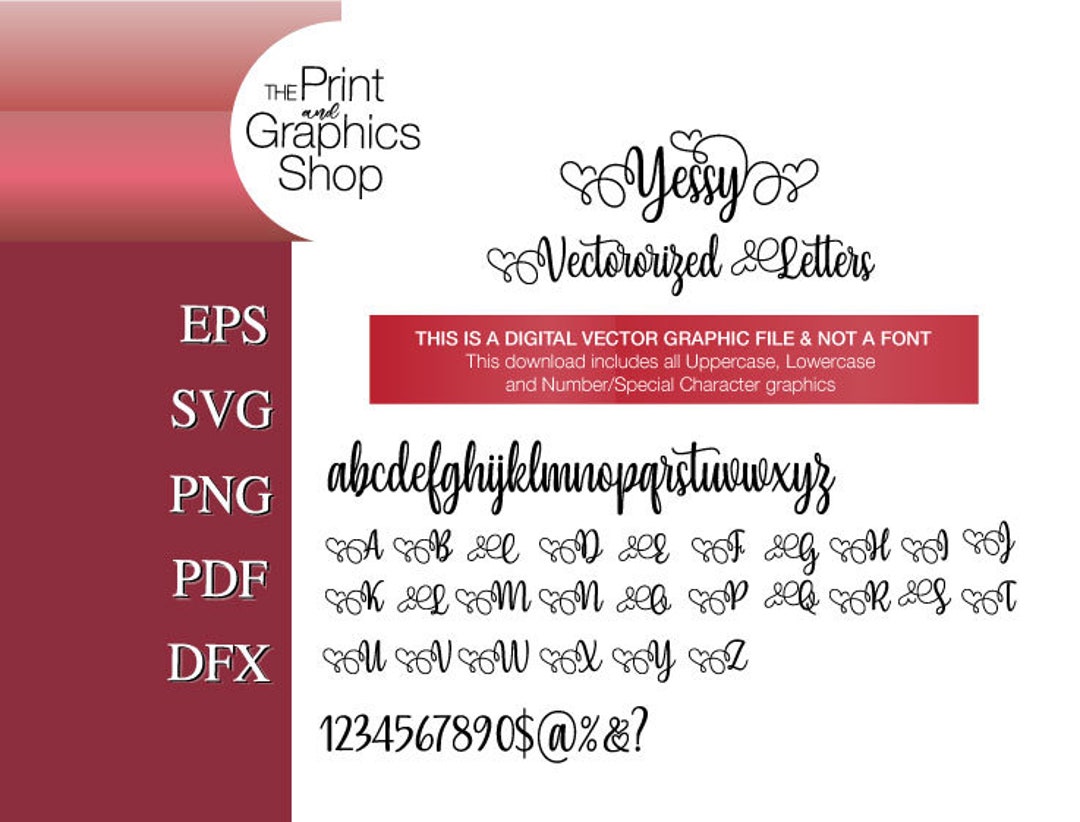 Script Alphabet, SVG, EPS, Clipart, Digital Download, Instant Download ...