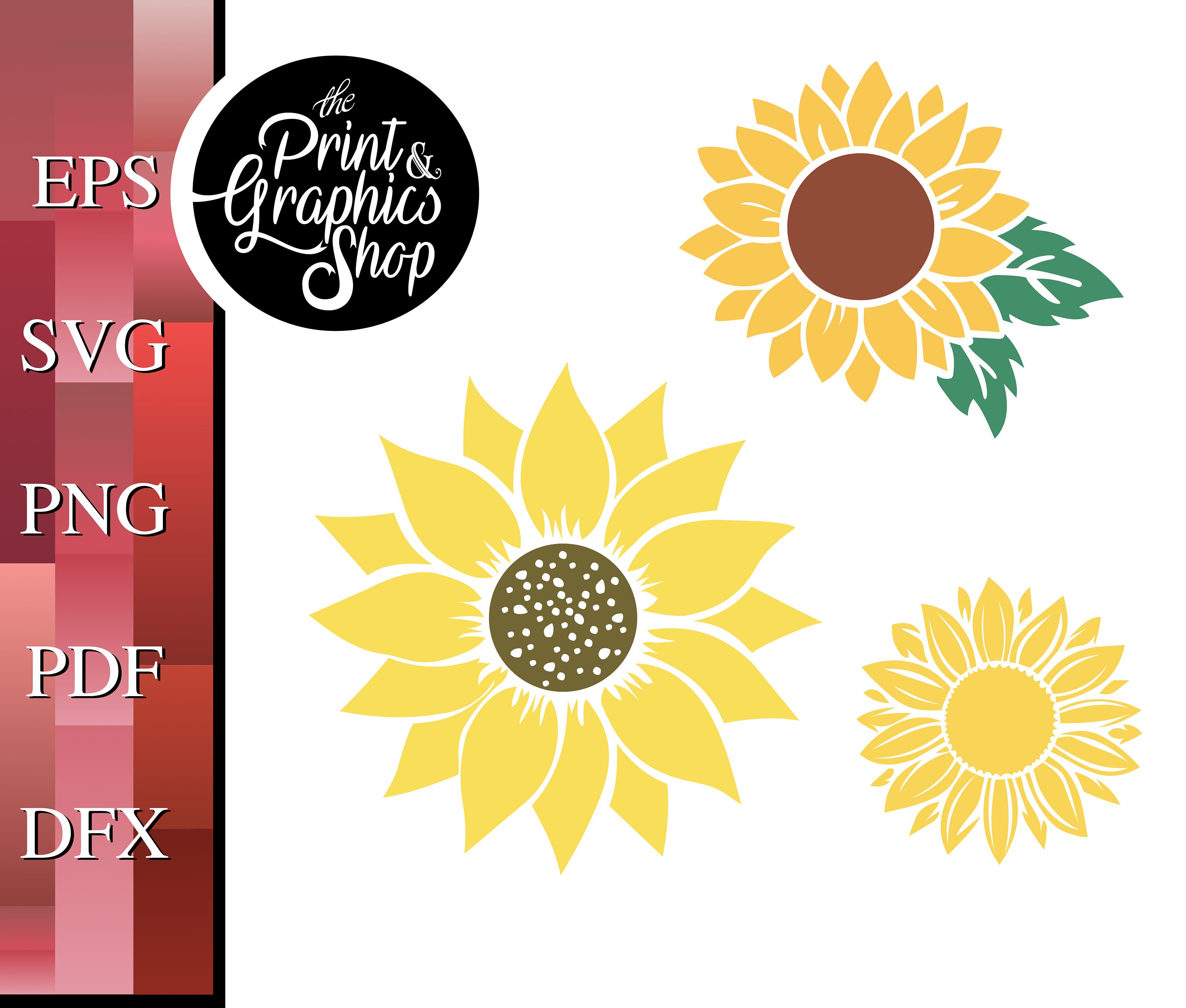 Sunflowers SVG EPS Clipart Sunflower Svg Vector Digital - Etsy