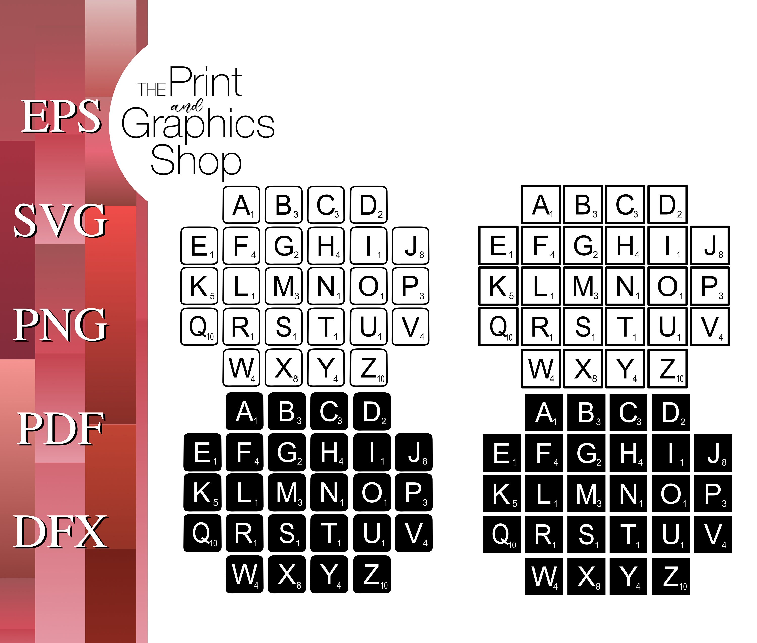 Scrabble Tiles Clipart Vector Digital Download Instant - Etsy