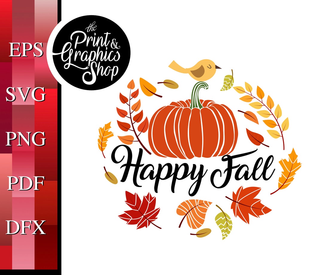 Happy Fall EPS Clipart Fall Svg Digital Download Cut - Etsy