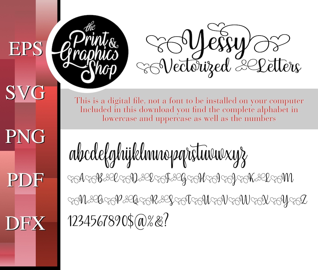 Script Alphabet, SVG, EPS, Clipart, Digital Download, Instant Download ...