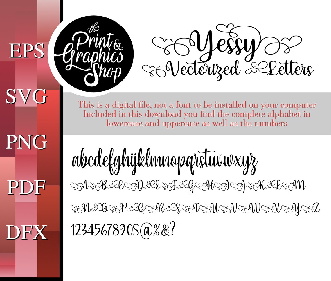 Script Alphabet SVG EPS Clipart Digital Download Instant - Etsy