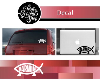 Vinyl Decal Evolution Darwin Fish Custom Vinyl Decal Sticker - Etsy