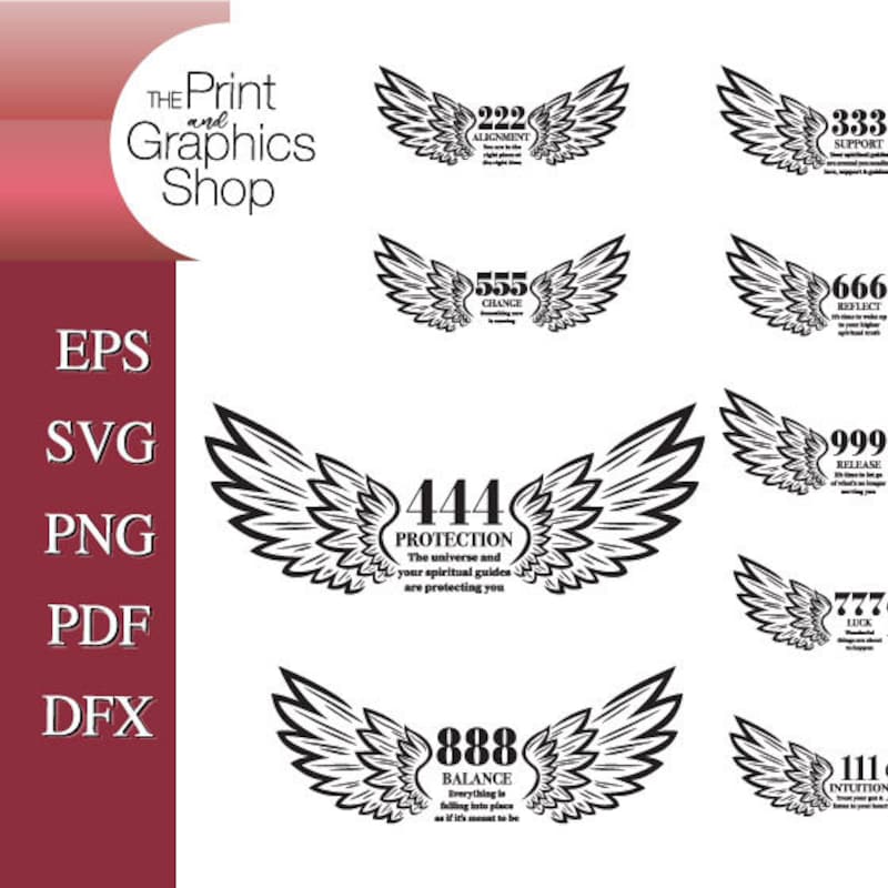 Angel Numbers Svg - Etsy