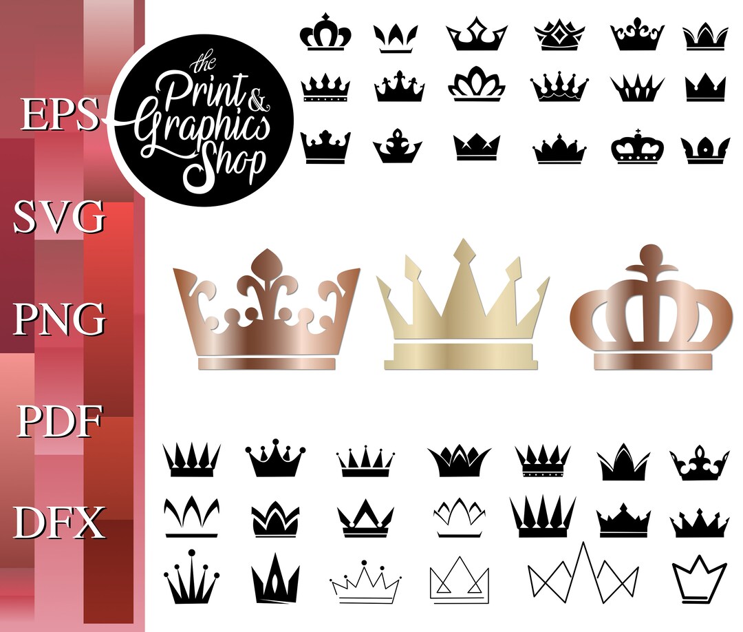 Crowns SVG EPS Clipart Kings Crown Queen Crown Vector - Etsy