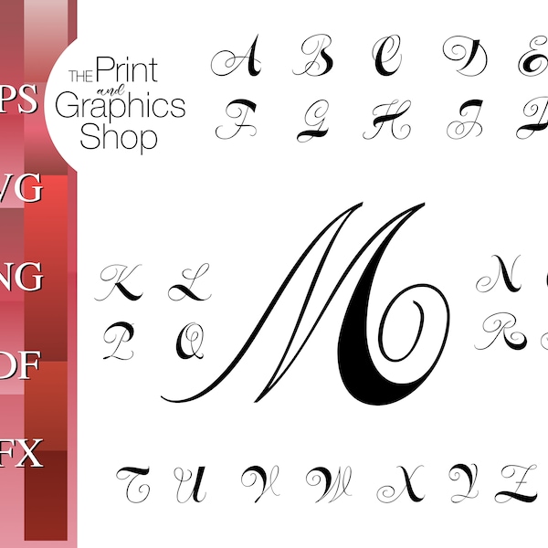 Cursive Monogram - Etsy