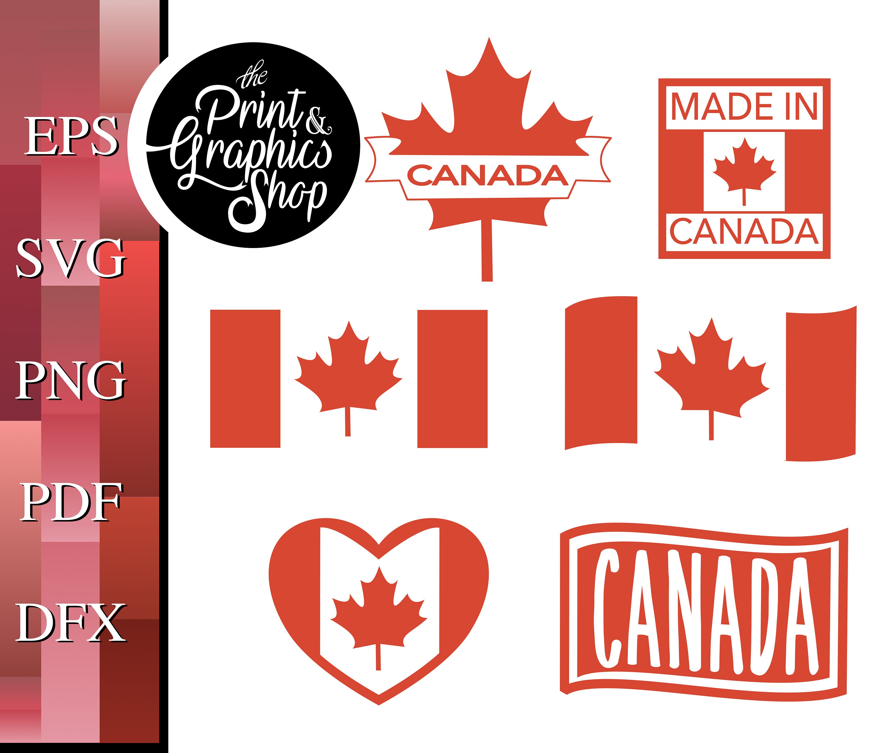 Canada Flag SVG Clipart Vector Digital Download Instant | Etsy Canada