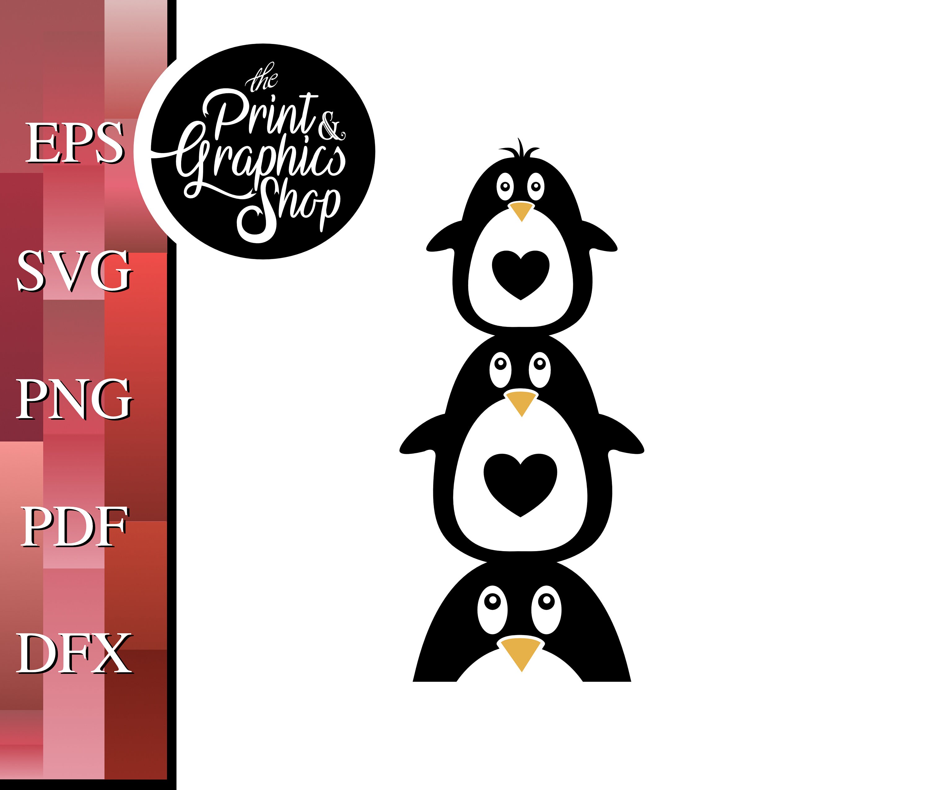 Penguins SVG EPS Clipart Vector SVG Cricut Digital - Etsy