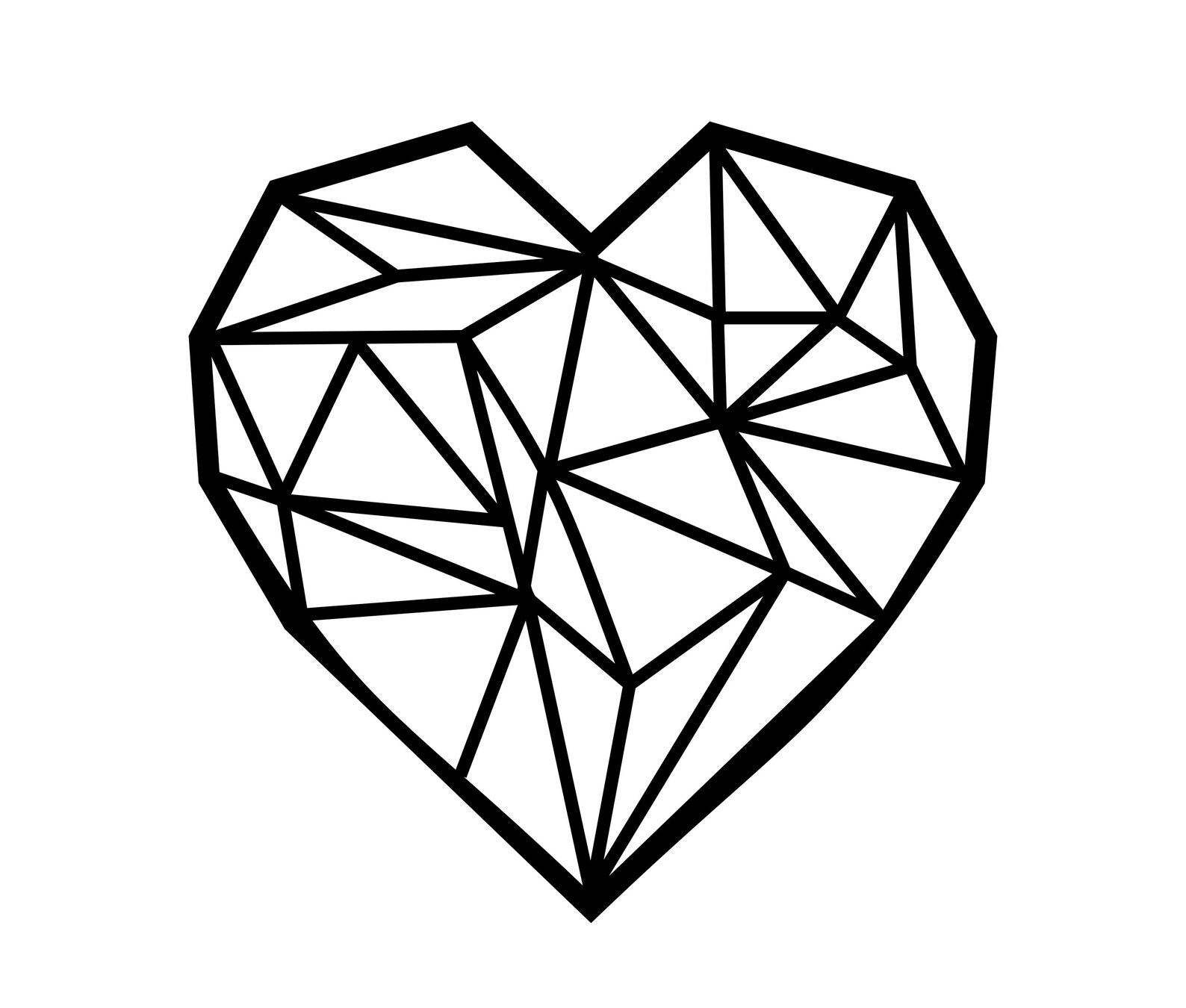 Geometric Heart SVG EPS Clipart Heart Svg Vector Digital | Etsy