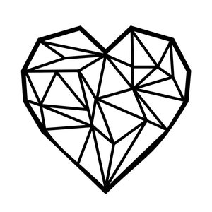 Geometric Heart SVG EPS Clipart Heart Svg Vector Digital | Etsy