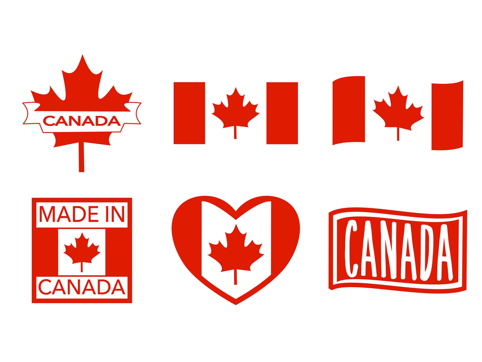 Canada Flag SVG Clipart Vector Digital Download Instant | Etsy Canada