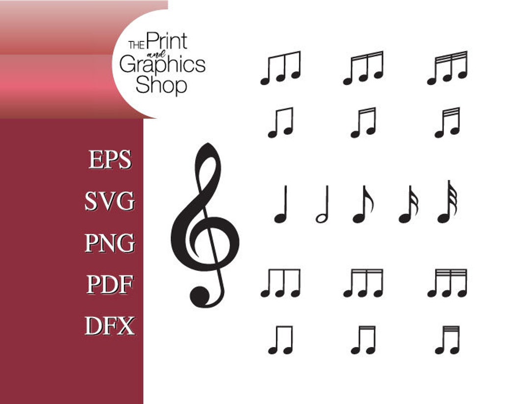Music Notes SVG, Treble Clef SVG, Music Icons, Music Notes Clipart, SVG ...