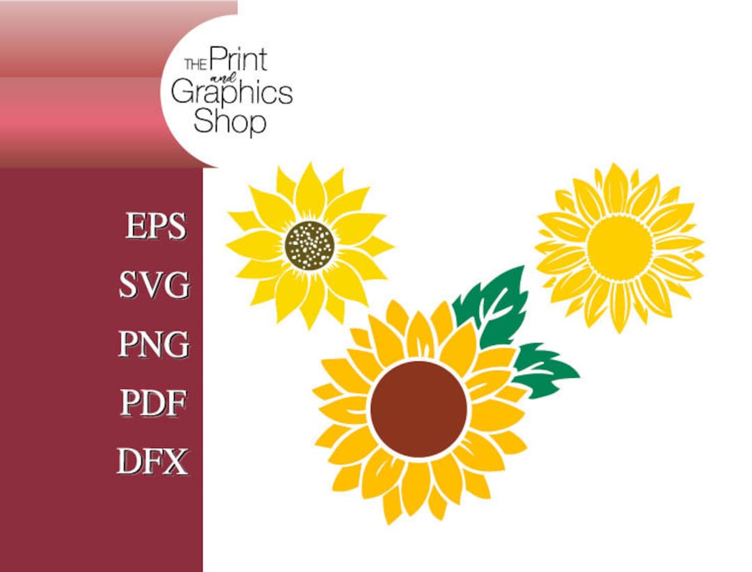 Sunflowers SVG, EPS, Clipart, Sunflower Svg, Vector, Digital Download ...