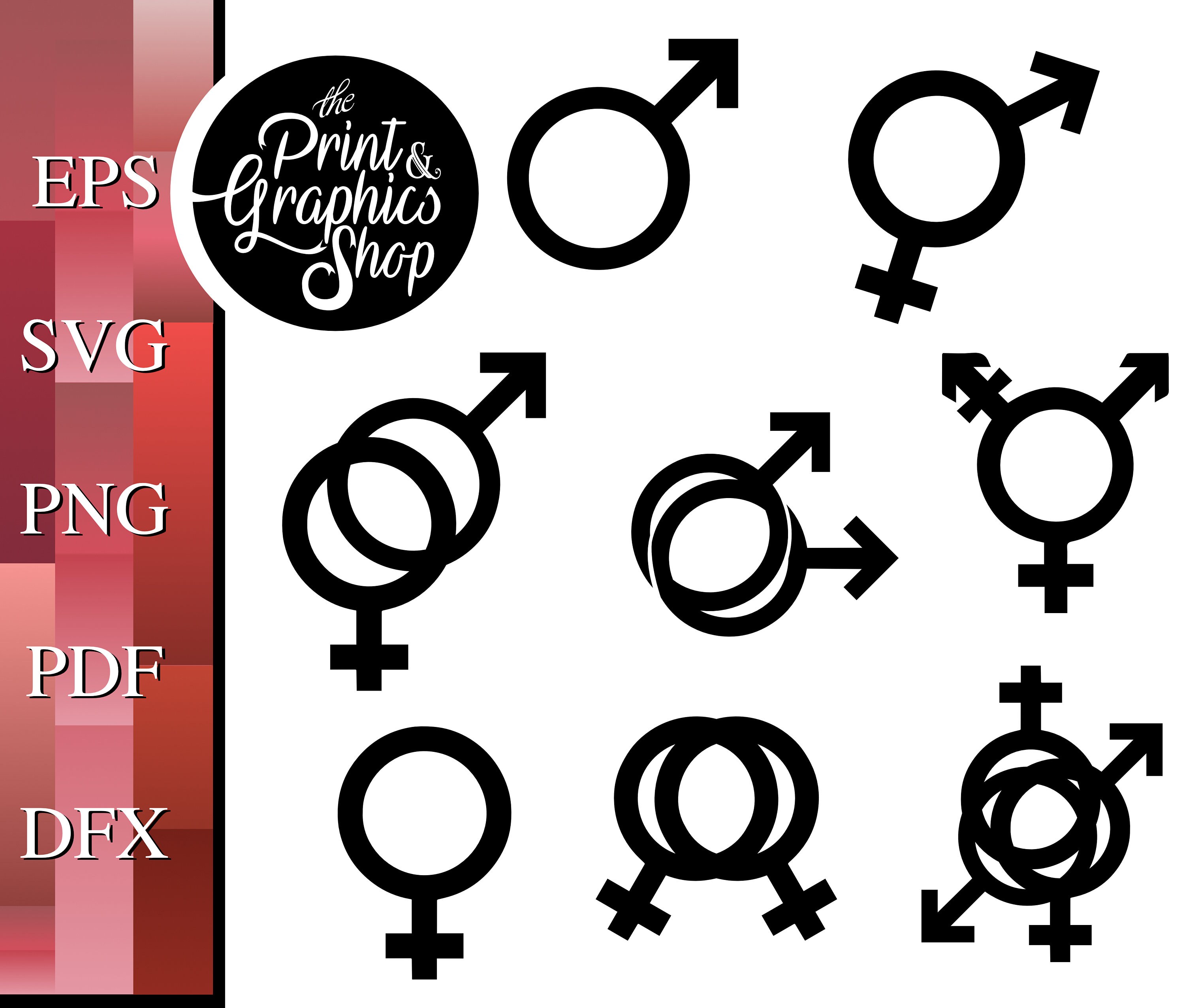 Gender Symbols Bundle SVG SVG Clipart Digital Download | Etsy