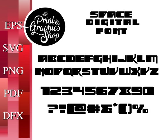 Space Alphabet Retro Space Font Scifi Font Clipart Digital | Etsy