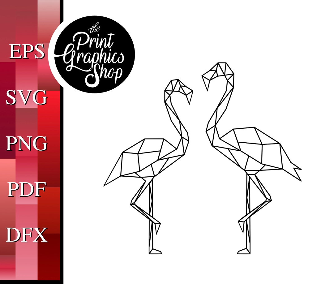 Flamingo SVG Flamingo Clipart Flamingo Cut File Geometric - Etsy