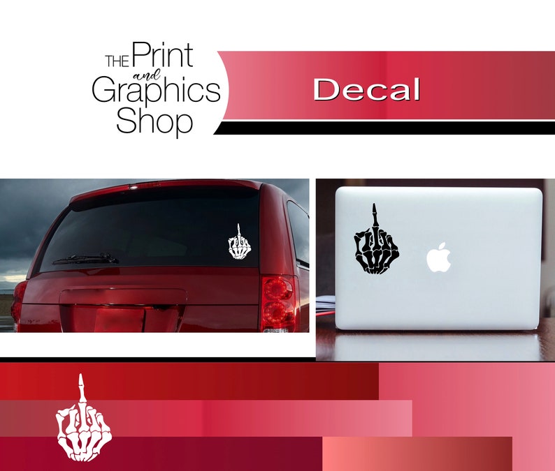 Skeleton Middle Finger Decal Car Decal Macbook Decal Tablet - Etsy Israel