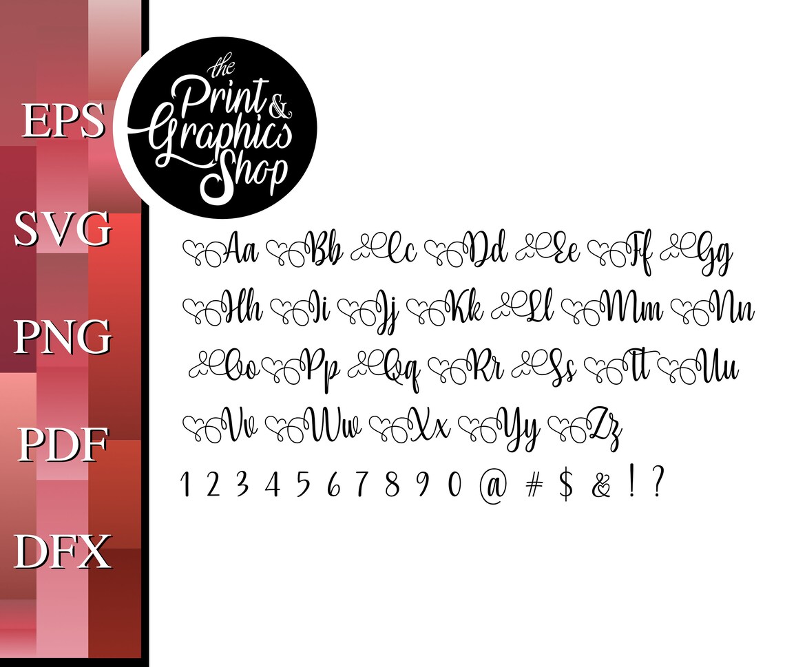 Script Alphabet SVG EPS Clipart Digital Download Instant - Etsy