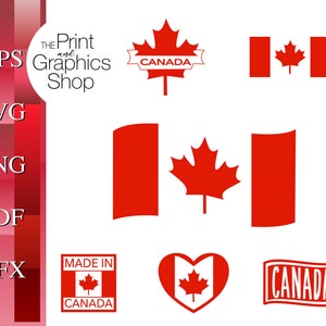 Canada Flag SVG Clipart Vector Digital Download Instant - Etsy