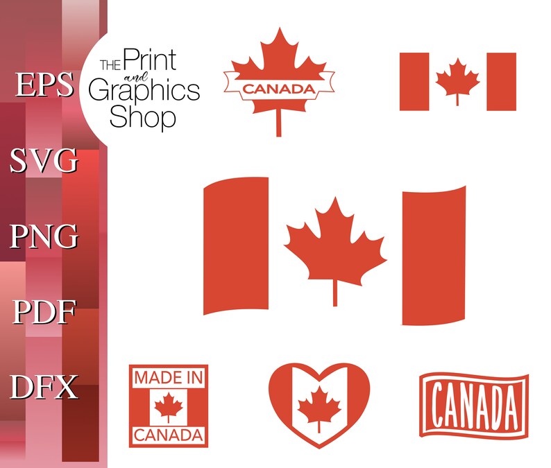 Canada Flag SVG Clipart Vector Digital Download Instant - Etsy Canada