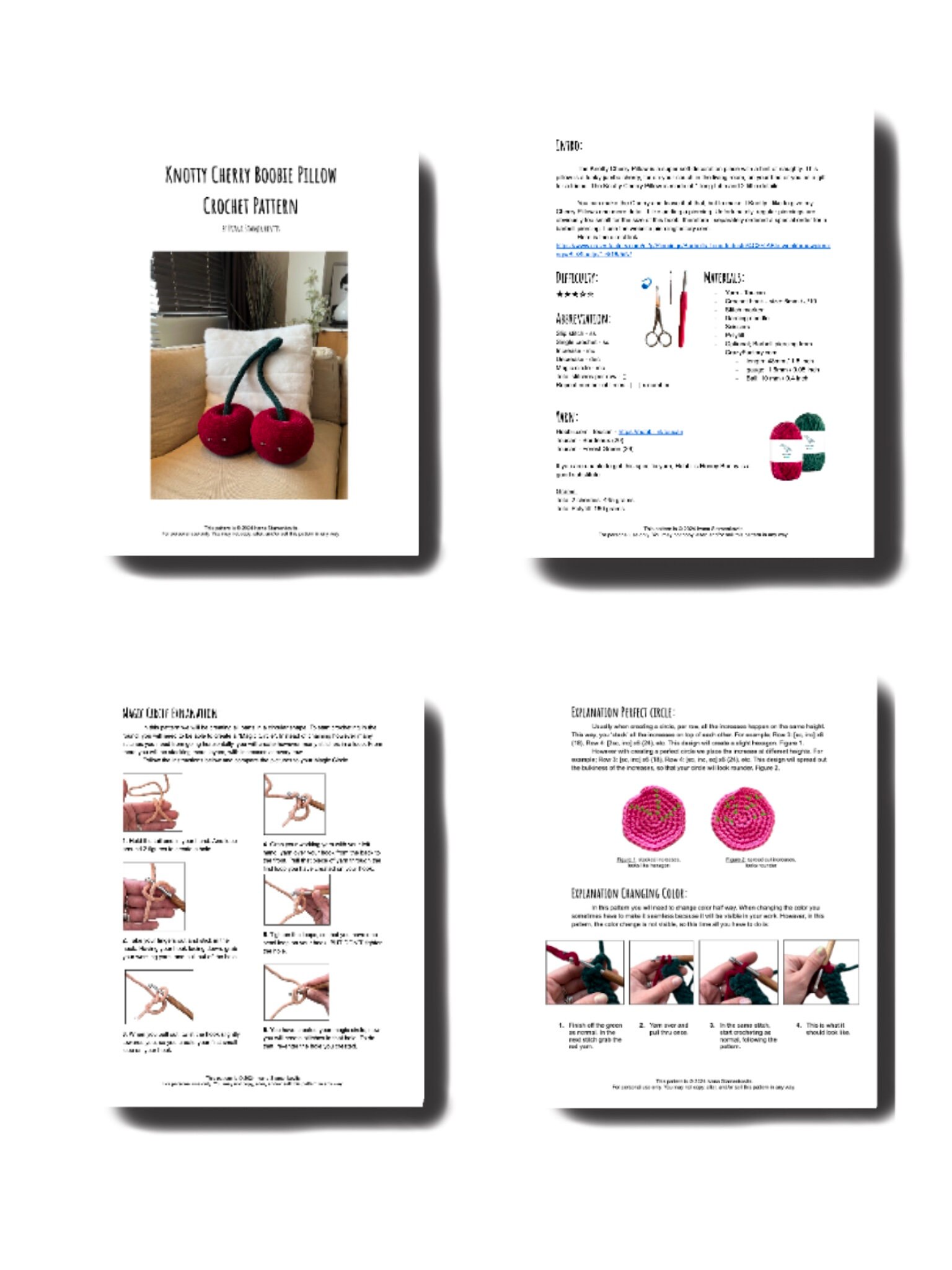 Cherry Boob Pillow Easy Crochet Pattern PDF ONLY - Etsy