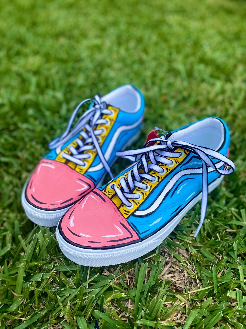 Classic Custom Cartoon Painted Vans - Etsy