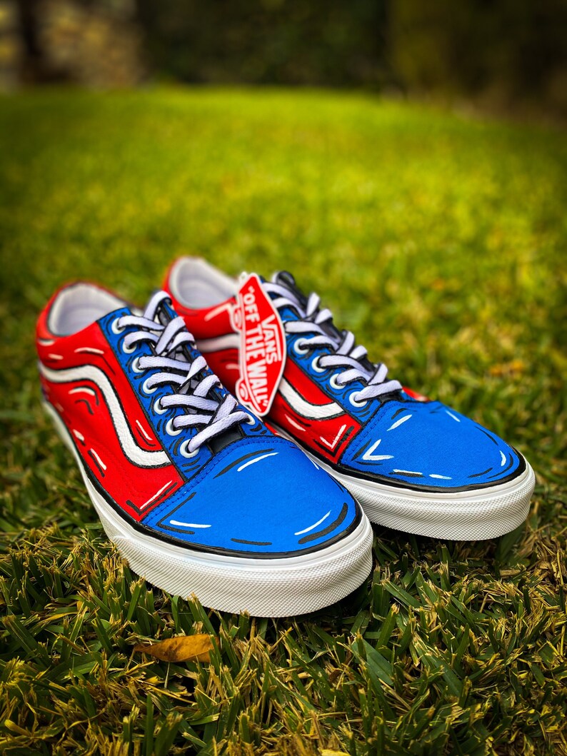 Classic Custom Cartoon Painted Vans - Etsy