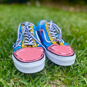 Classic Custom Cartoon Painted Vans - Etsy
