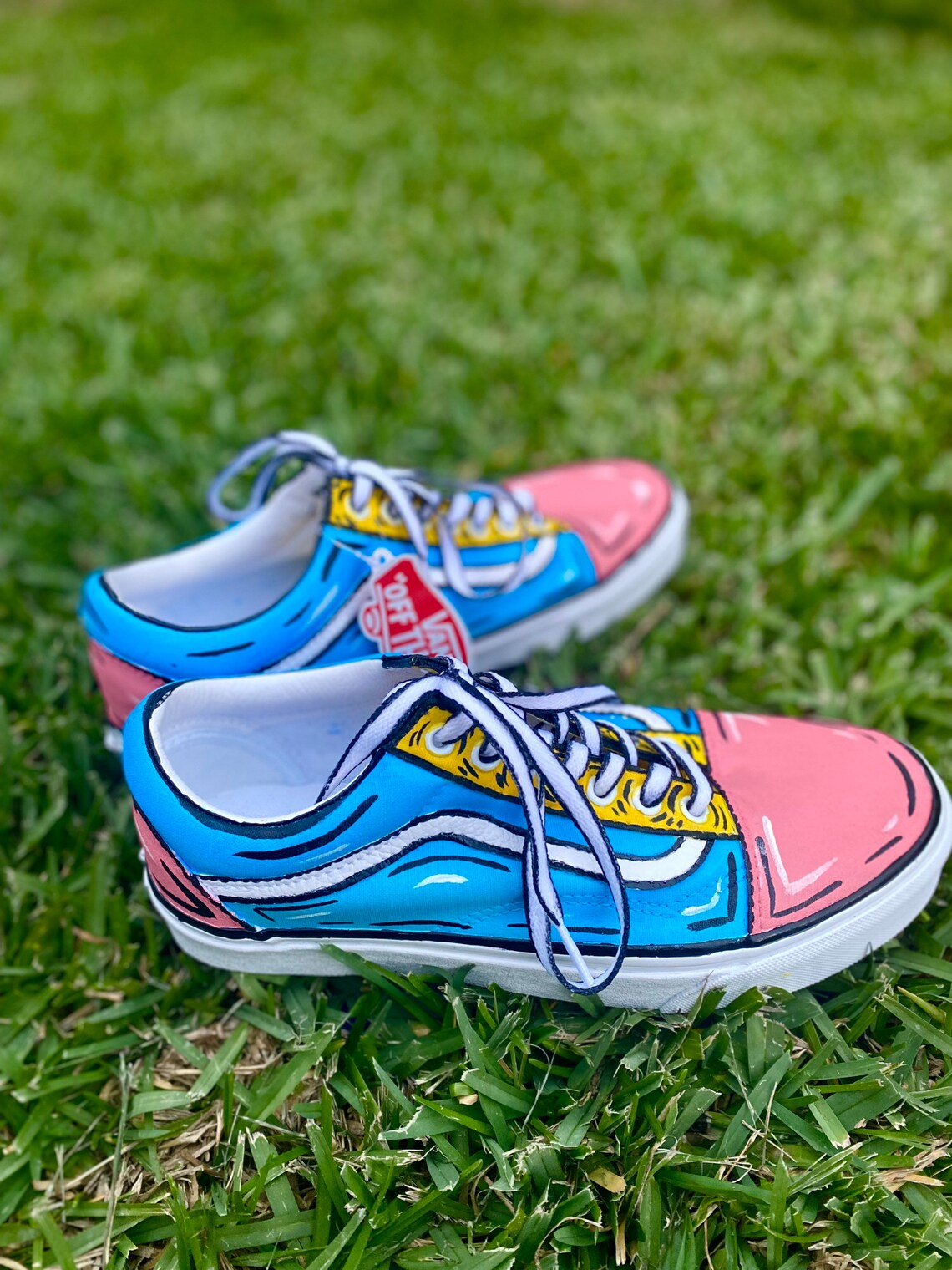 Classic Custom Cartoon Painted Vans - Etsy