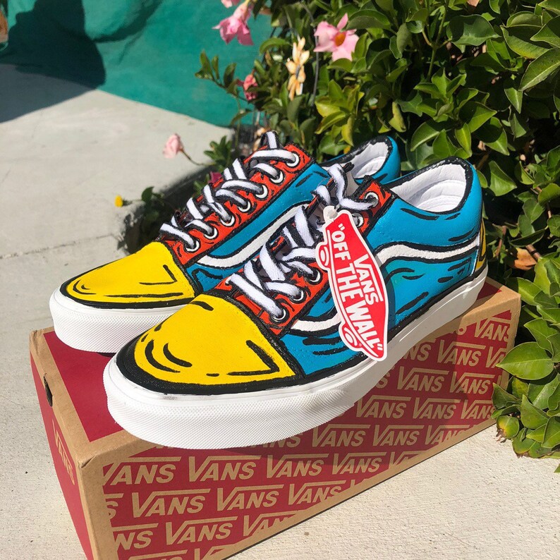 Classic Custom Cartoon Painted Vans,custom Sneakers,custom Shoes,hand ...
