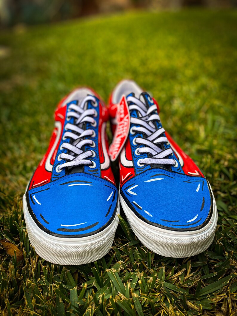 Classic Custom Cartoon Painted Vans - Etsy