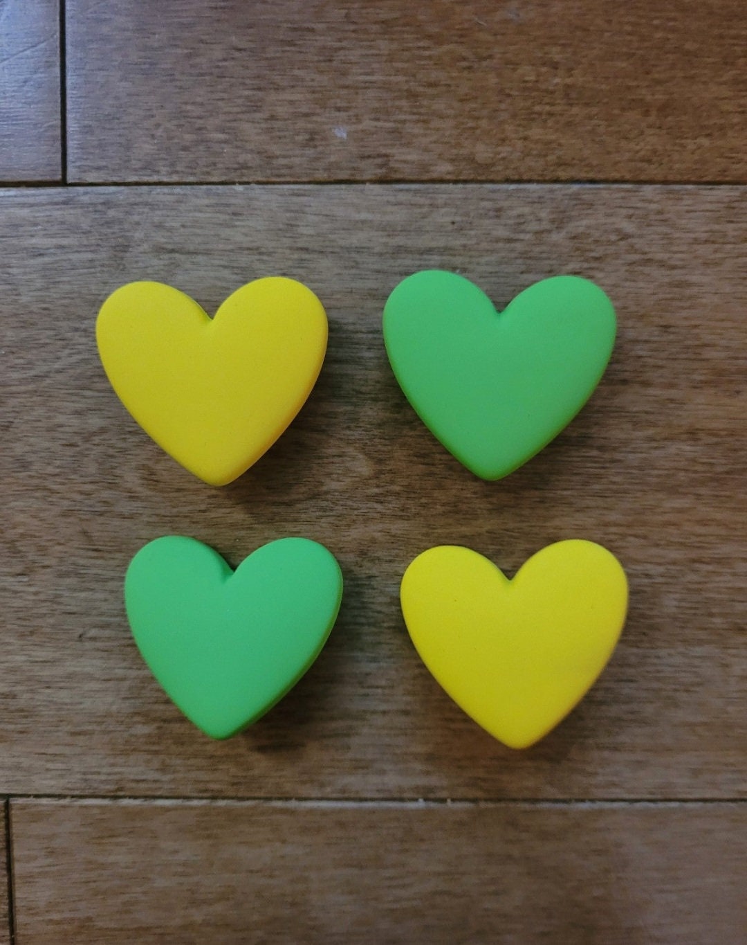 Lot of 4 Green and Yellow 3D Hearts Croc Charms - Etsy