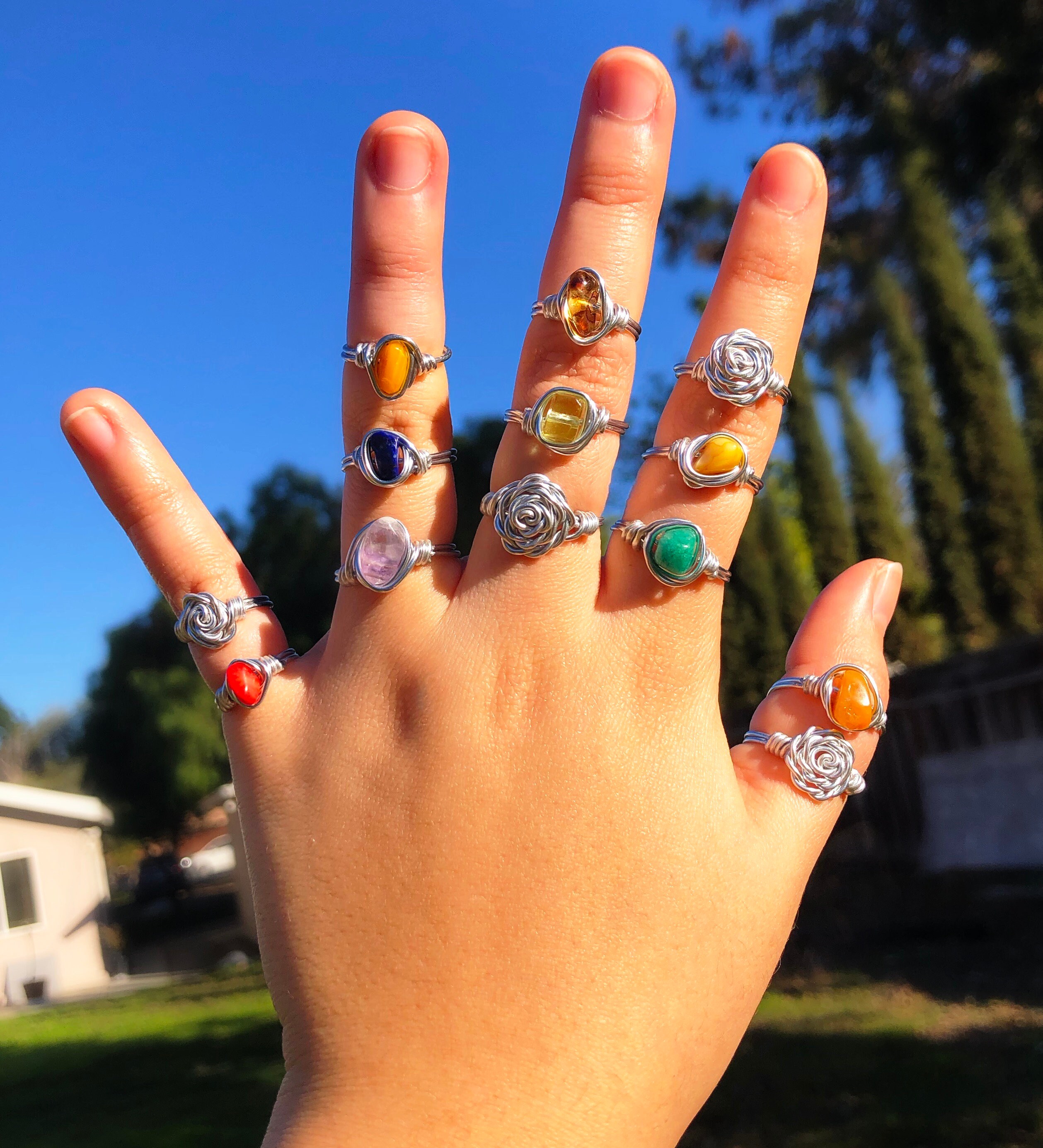 Rose Wire Ring Dainty Wire Rose Flower Ring Free Shipping | Etsy