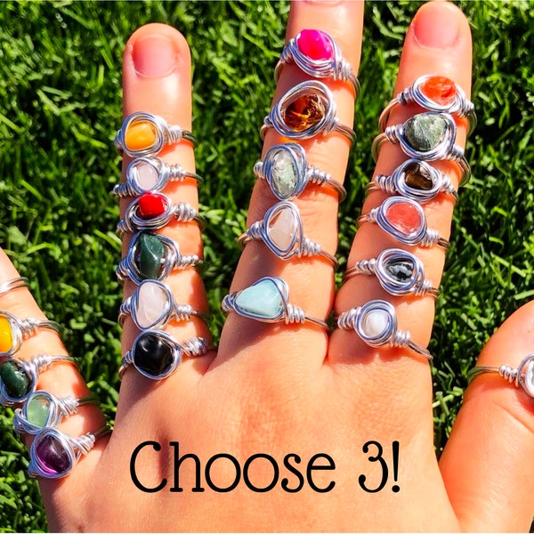 Gemstone Ring Set - Etsy