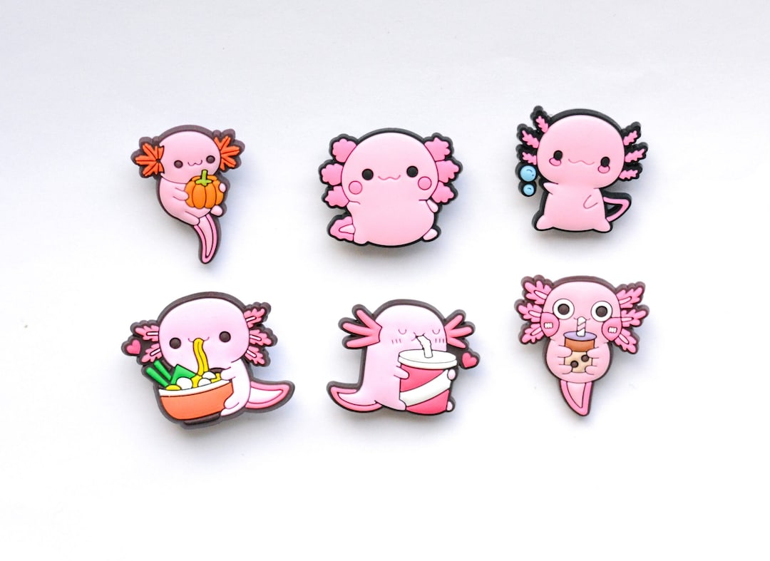 Cute Happy Pink Axolotl Shoe Charm - Charms for Your Crocs - Croc ...
