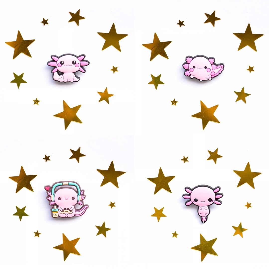 Cute Happy Pink Axolotl Shoe Charm - Charms for Your Crocs - Croc ...