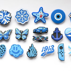 Croc Charm Pin Badge Cute 10+ Designs Popular Phrases Flower Blue ...