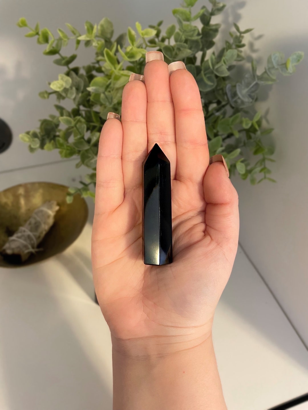 High Quality Obsidian Tower | Obsidian Point | Black Obsidian | Crystal ...