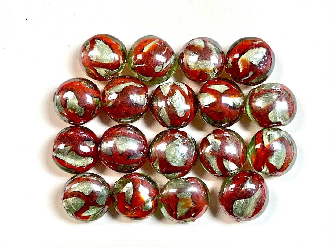 5 Stück Lampwork Glas Perlen, Luster Glas Perlen, Murano Glas Perlen ...