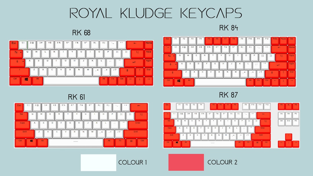 Royal Kludge RK Keycaps Build Your Own 2 Colour Keycap Set - Etsy Norway