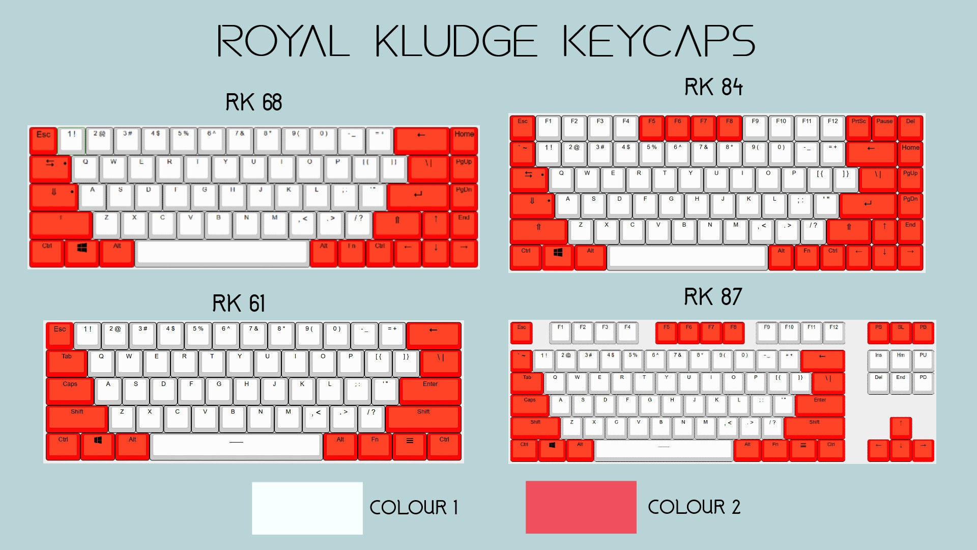 Royal Kludge RK Keycaps Build Your Own 2 Colour Keycap Set - Etsy