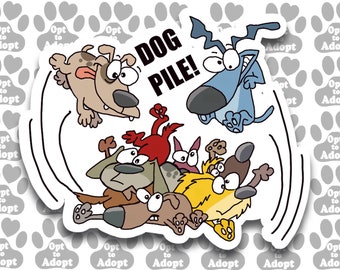 Dog Pile Sticker - Etsy