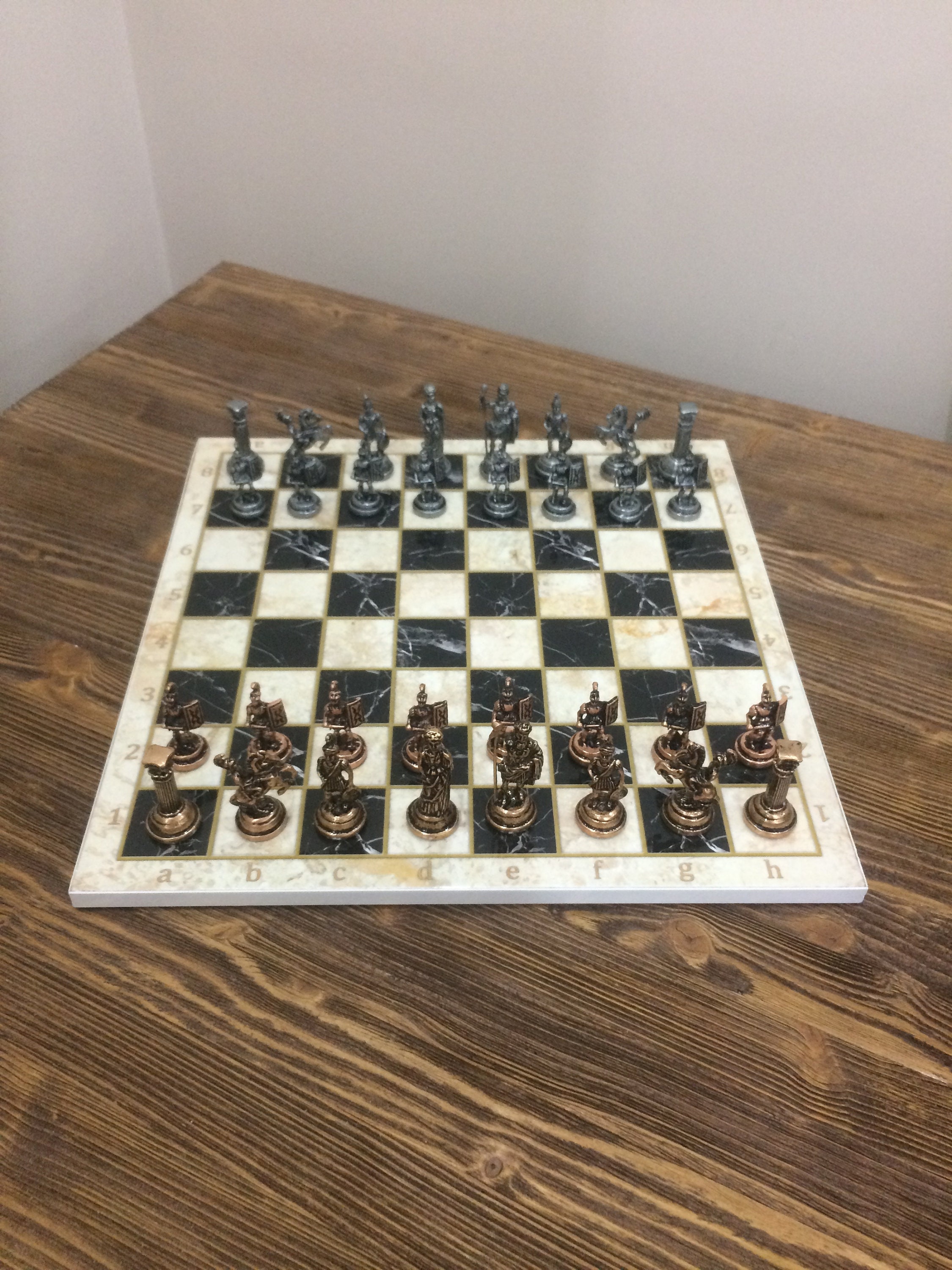 White Marble Patterned Chess Board Chess Set Chess Set | Etsy